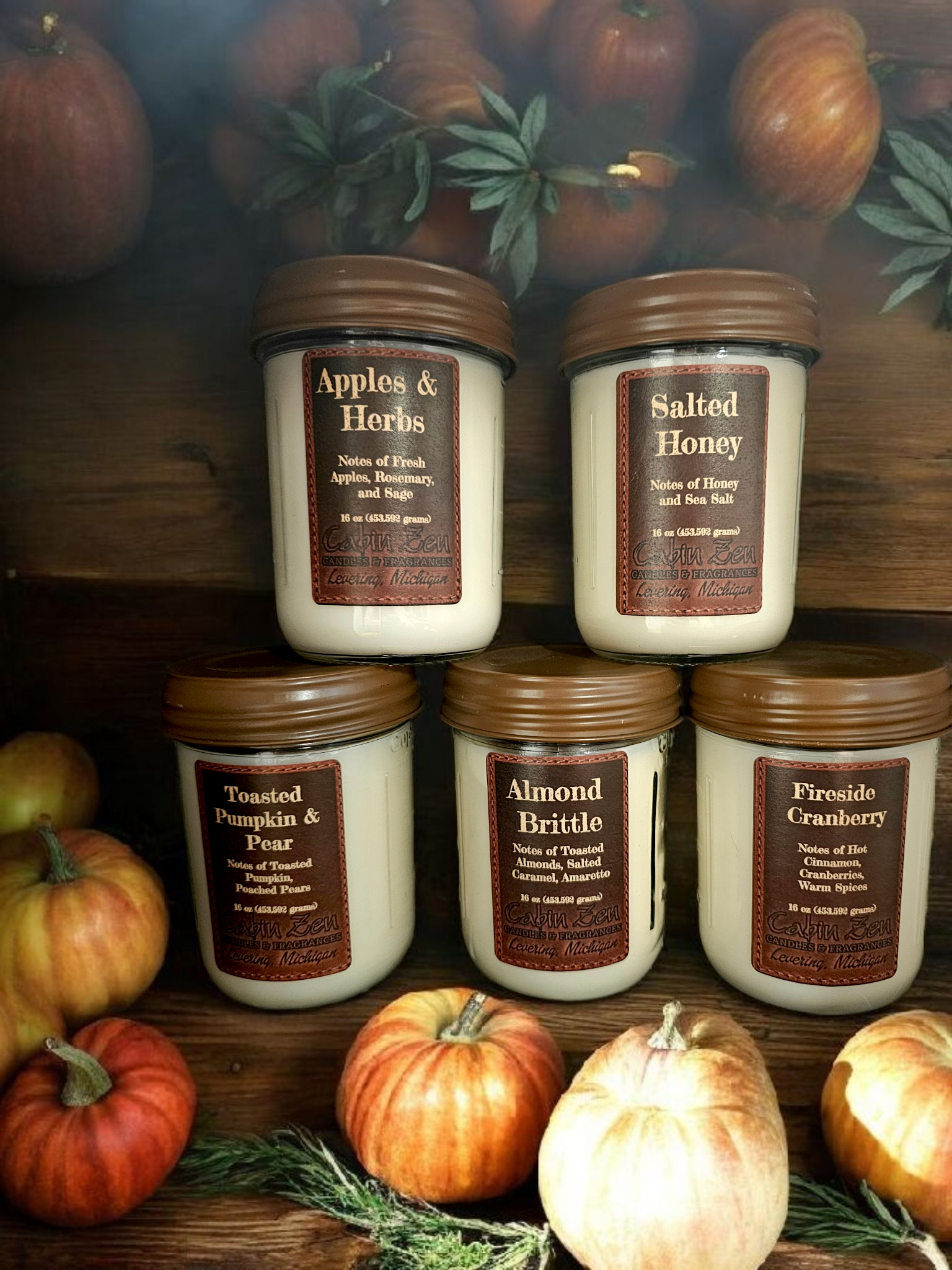 Mason Jar Candles Fall – Cabin Zen Candles